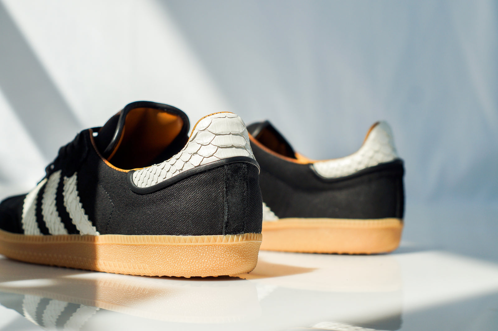 Custom Adidas Samba in Waxed Canvas, Genuine Python & Suede - JBFcustoms