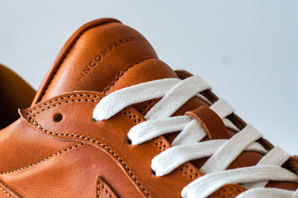 Custom AJ1 Low in Natural "Dublin" Leather - JBFcustoms
